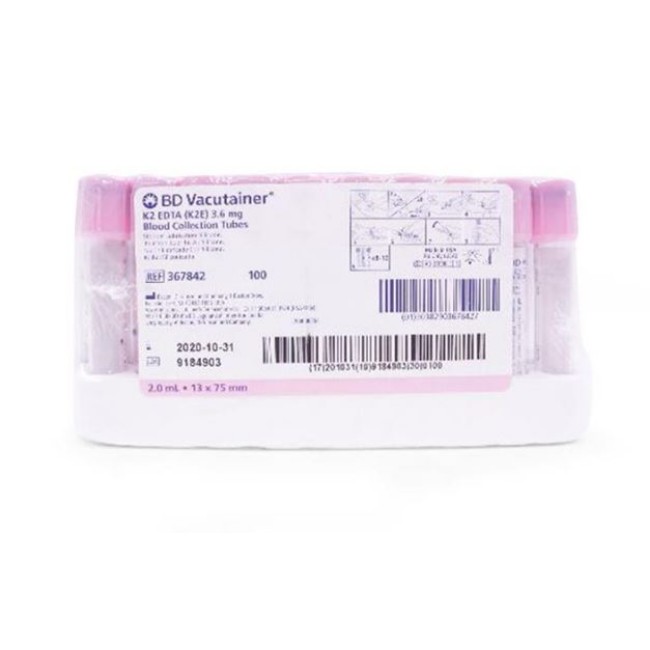 Vacutainer Blood Collection Tube With K2 Edta, Plastic, Pink Hemogard ...