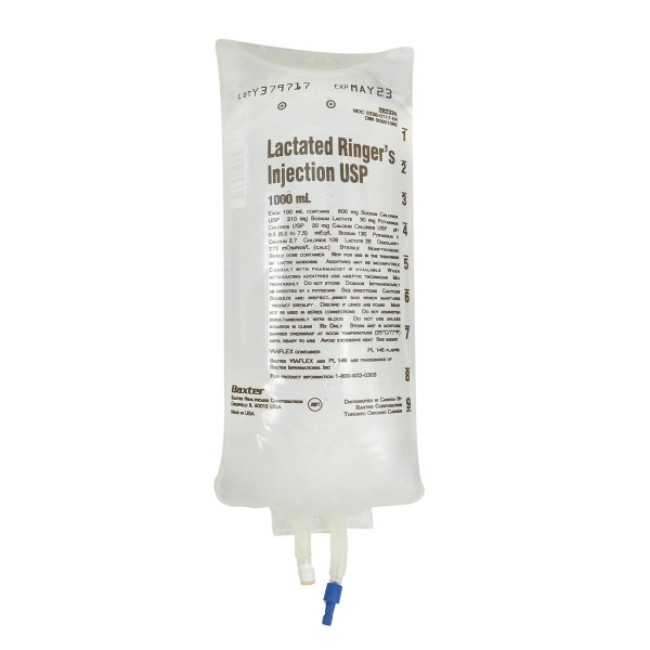 Non Returnable Lactated Ringers 1000ml Iv Injection Solution Viaflex Sterile Container Non