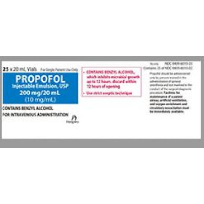 Propofol 10Mg / Ml Sdv 25X20ml | Pipeline Medical